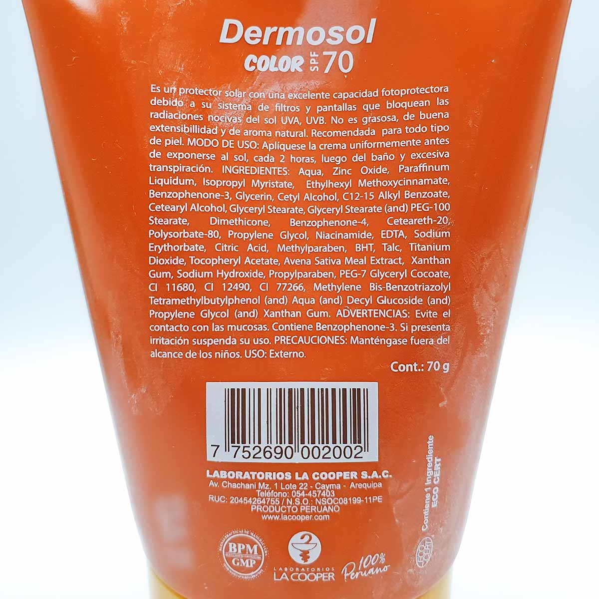 Protector Solar Dermosol Color SPF 70 x 70g